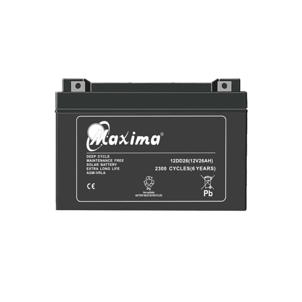 Buy AGM Battery (12V 26AH) |Maxima Battery |Batteries Archives |Agm ...