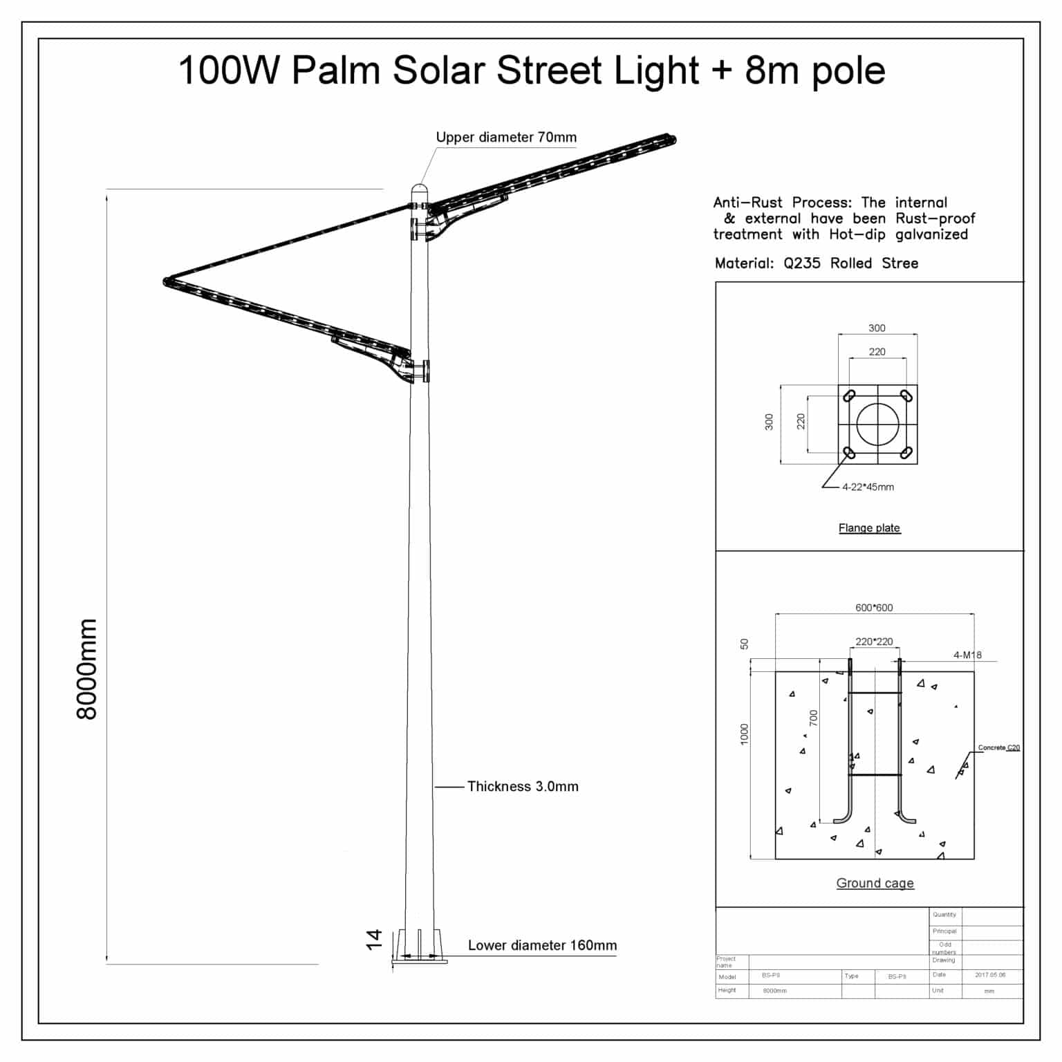 Solar Street Light 100W | Solar Street Light In Dubai | Buy Online